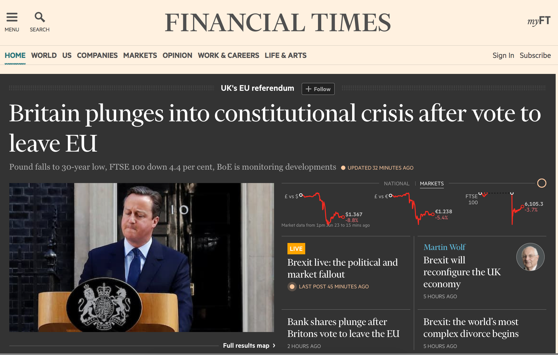 Historic vote for Brexit stuns Europe, dominates front pages - Poynter